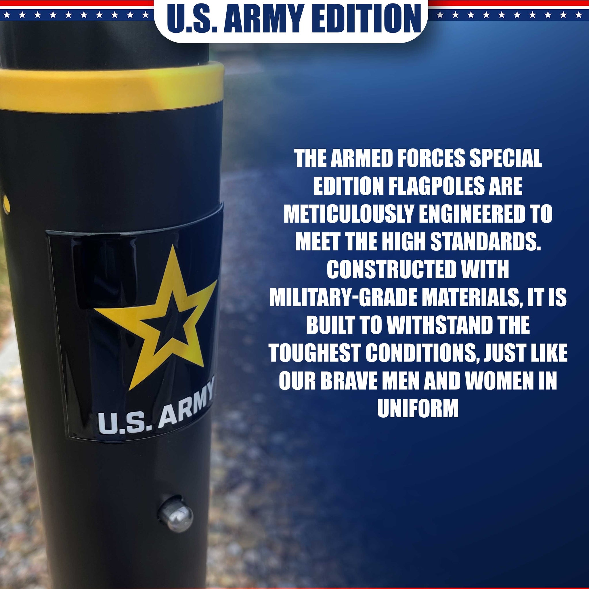 25' Delta TELESCOPING Flagpole ARMY Edition (Black) – OldGloryFlagpole