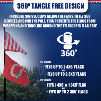 20' or 25' Delta Telescoping "Freedom Edition" (Black) Flag Pole Kit ...